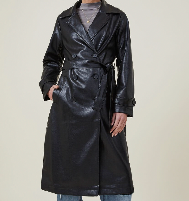 10 Faux Leather Trench Coats for Women to Layer Over Any Outfit in 2022 ...