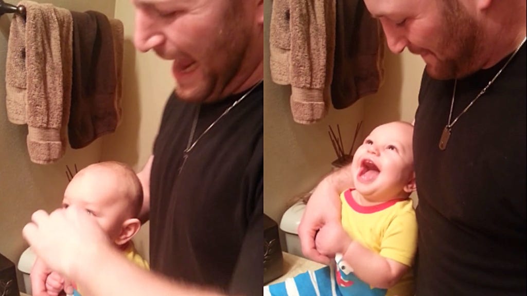 This Baby Biting His Dad Then Laughing Uncontrollably Is the New ...