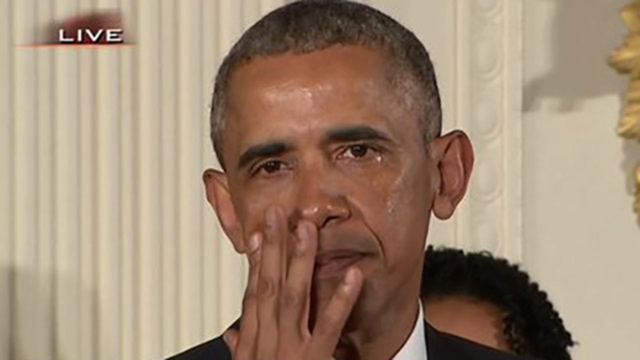 President Barack Obama Breaks Down in Tears While Announcing Plan for ...