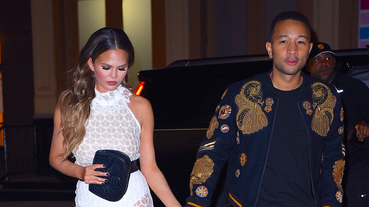 Chrissy Teigen Rocks Sheer White Two-Piece for Romantic Date Night With ...