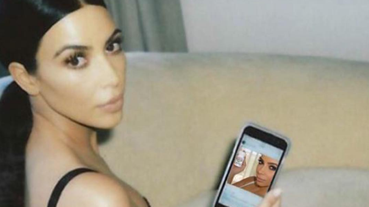 Kim Kardashian Poses in Bedazzled String Bikini in Sultry Snapchat ...