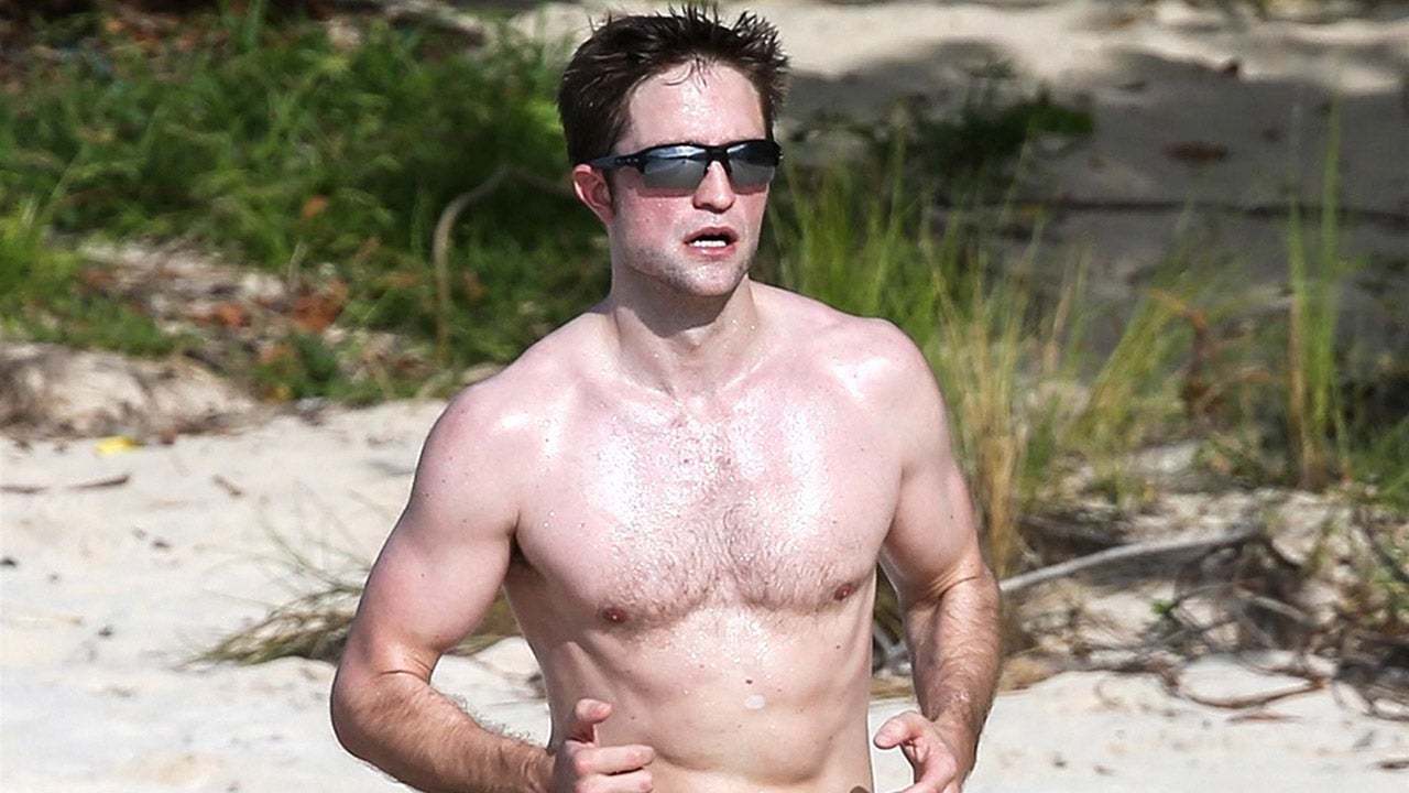 Robert Pattinson Shirtless and Jogging Barefoot on the Beach Will Give ...