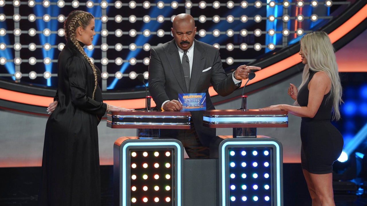 Kim and Khloe Kardashian Have an Icy Showdown on 'Celebrity Family Feud ...