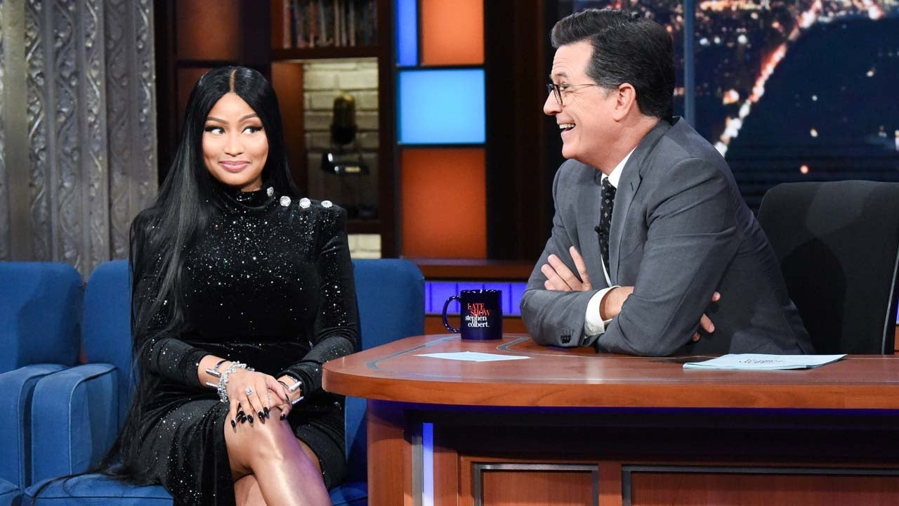 Nicki Minaj Leaves Stephen Colbert Flustered With Flirty Rap -- Watch ...