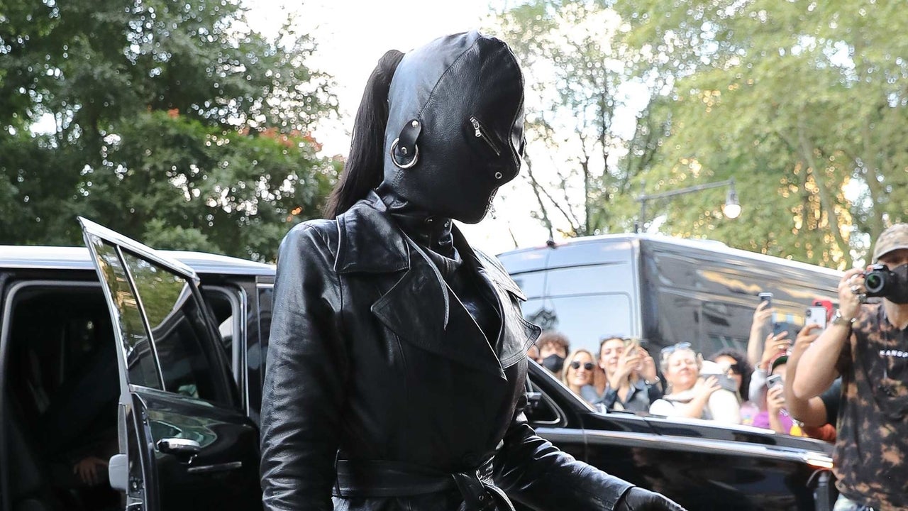 Kim Kardashian Turns Heads in Full Leather Face Mask in New York City ...