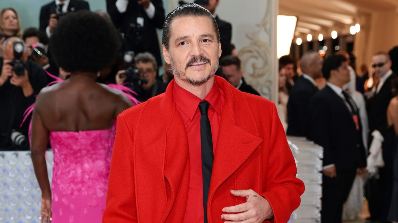 Pedro Pascal Rocks Red Trench Coat and Shorts at 2023 Met Gala ...