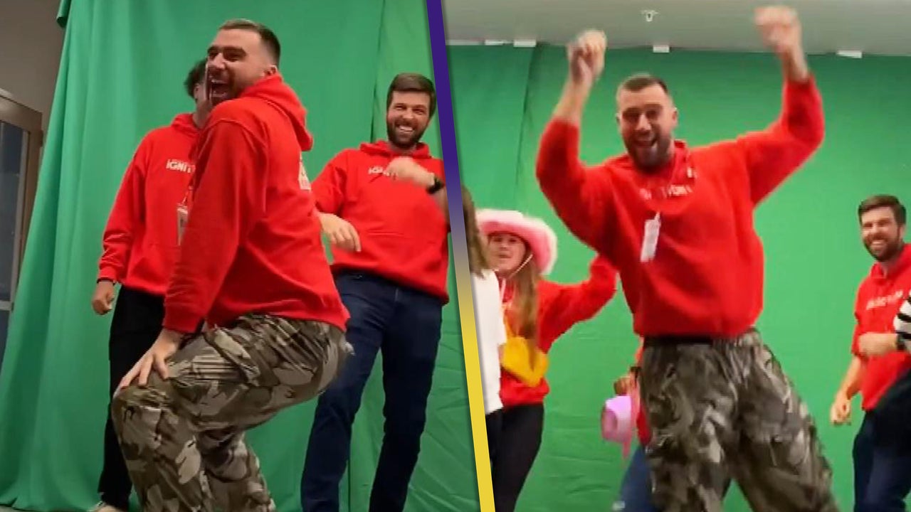 Travis Kelce Shows Off His Dance Moves During Charity Event With Women ...