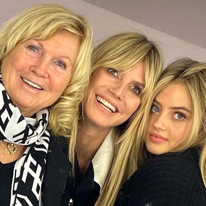 Heidi Klum and Daughter Leni Klum Twin in Matching Silver Dresses in ...