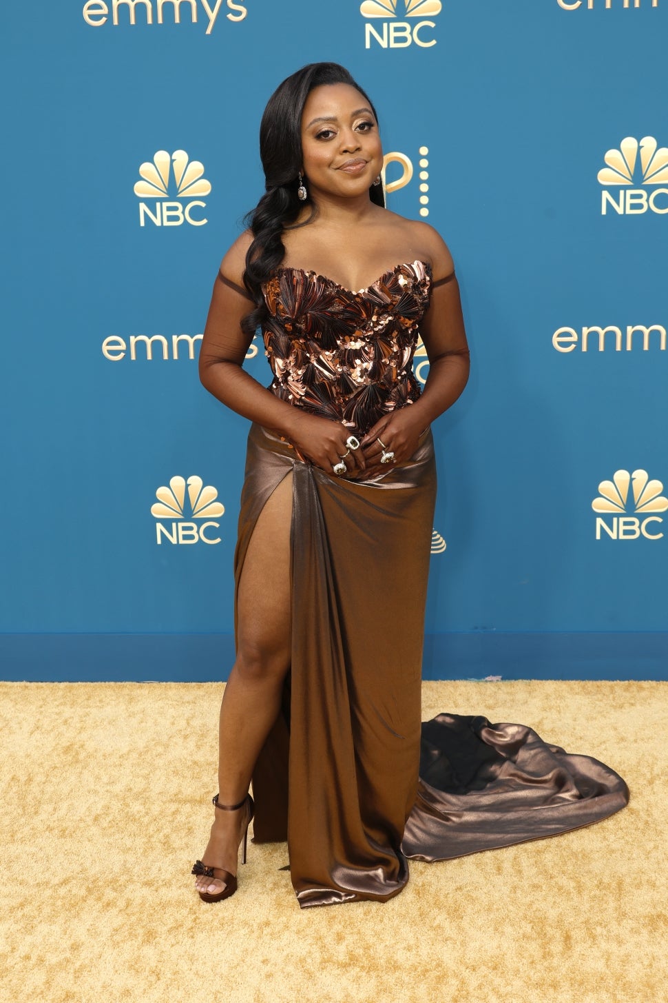 Quinta Brunson Makes Her Fashionable 2022 Emmys Red Carpet Debut ...