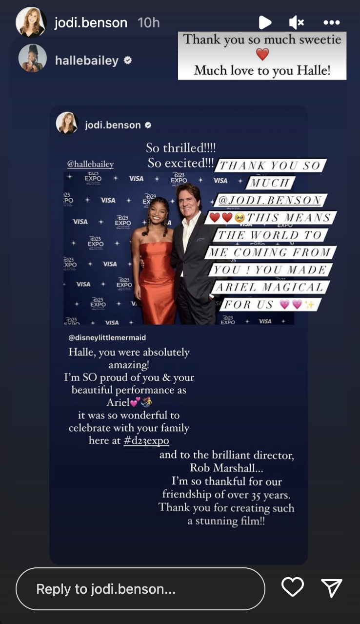 Jodi Benson Praises Halle Bailey for Her 'Amazing' Performance in ...