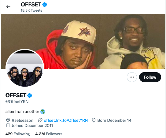 Offset Changes His Profile Picture to One of Takeoff After His Death ...