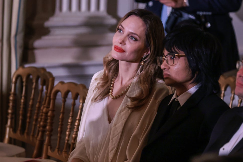 Angelina Jolie and Son Maddox Attend State Dinner With President Joe ...