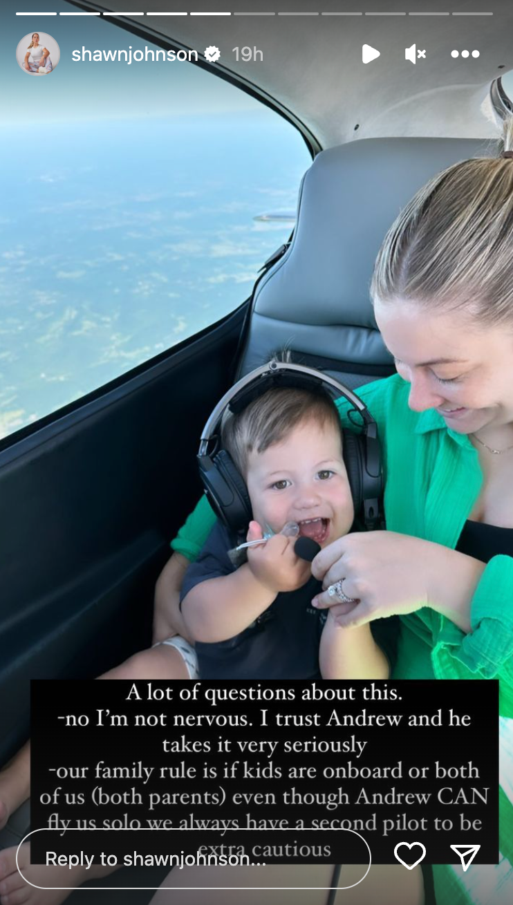 Shawn Johnson Shares Look Inside Family Flight Co-Piloted by Her ...