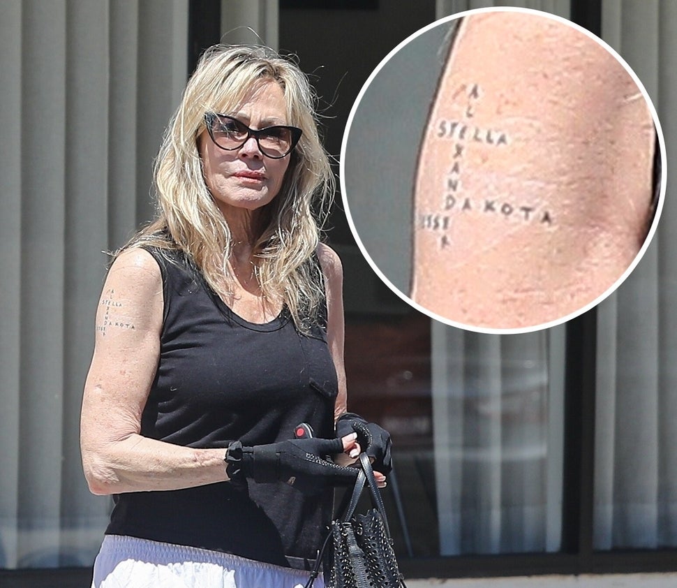 Melanie Griffith Replaces Antonio Banderas Tattoo With the Names of Her ...