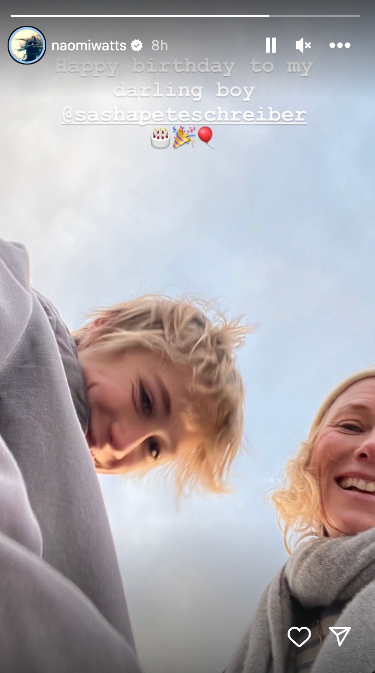 Naomi Watts Celebrates Son Alexander's 16th Birthday -- and He's Taller ...