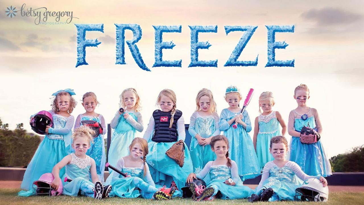 Team Elsa! Nothing Is Cuter Than These Little 'Frozen' Softball Players ...