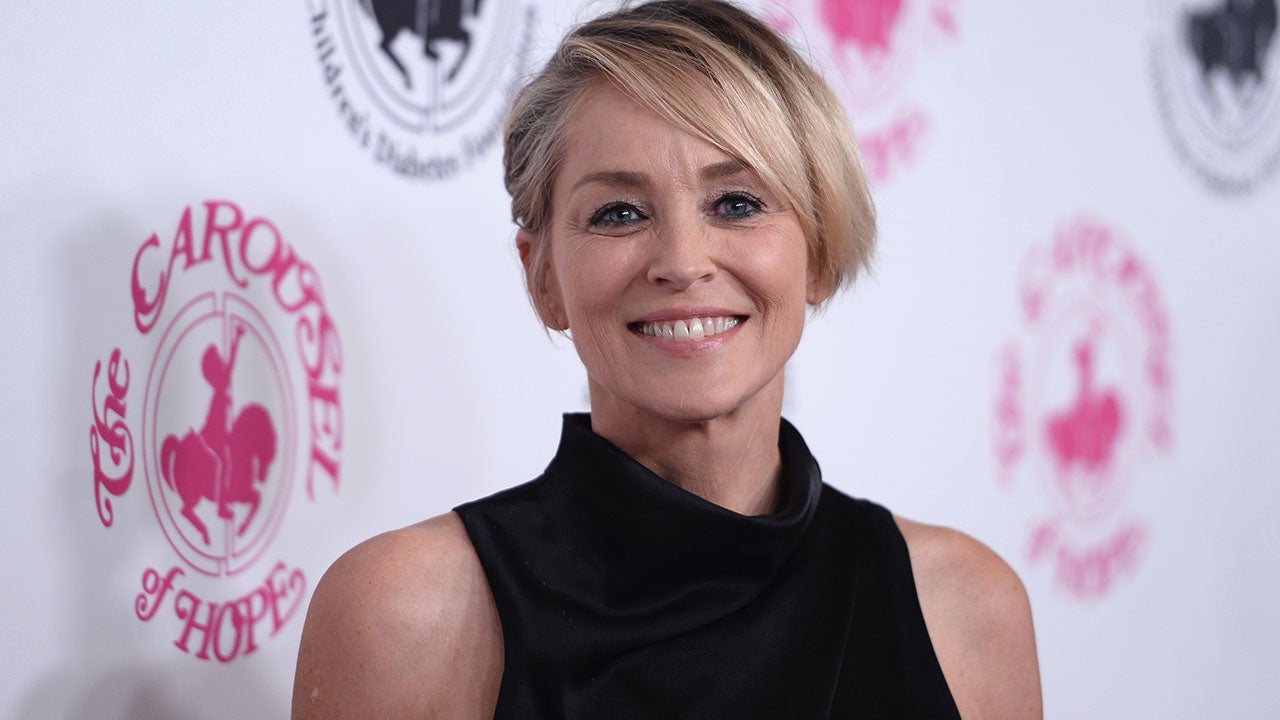 Sharon Stone Rocks a Sexy Black Bikini While Painting Poolside -- See ...