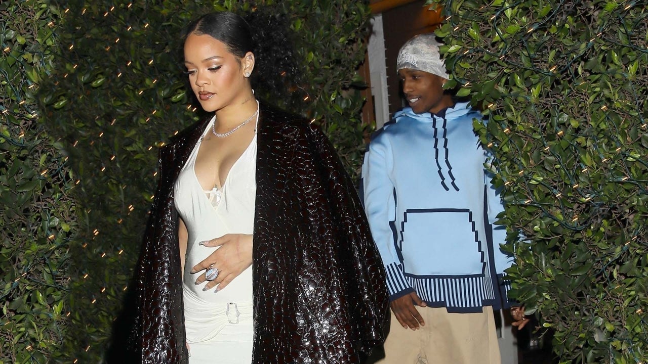 Pregnant Rihanna Holds Her Baby Bump While Celebrating 35th Birthday With A$AP Rocky ...