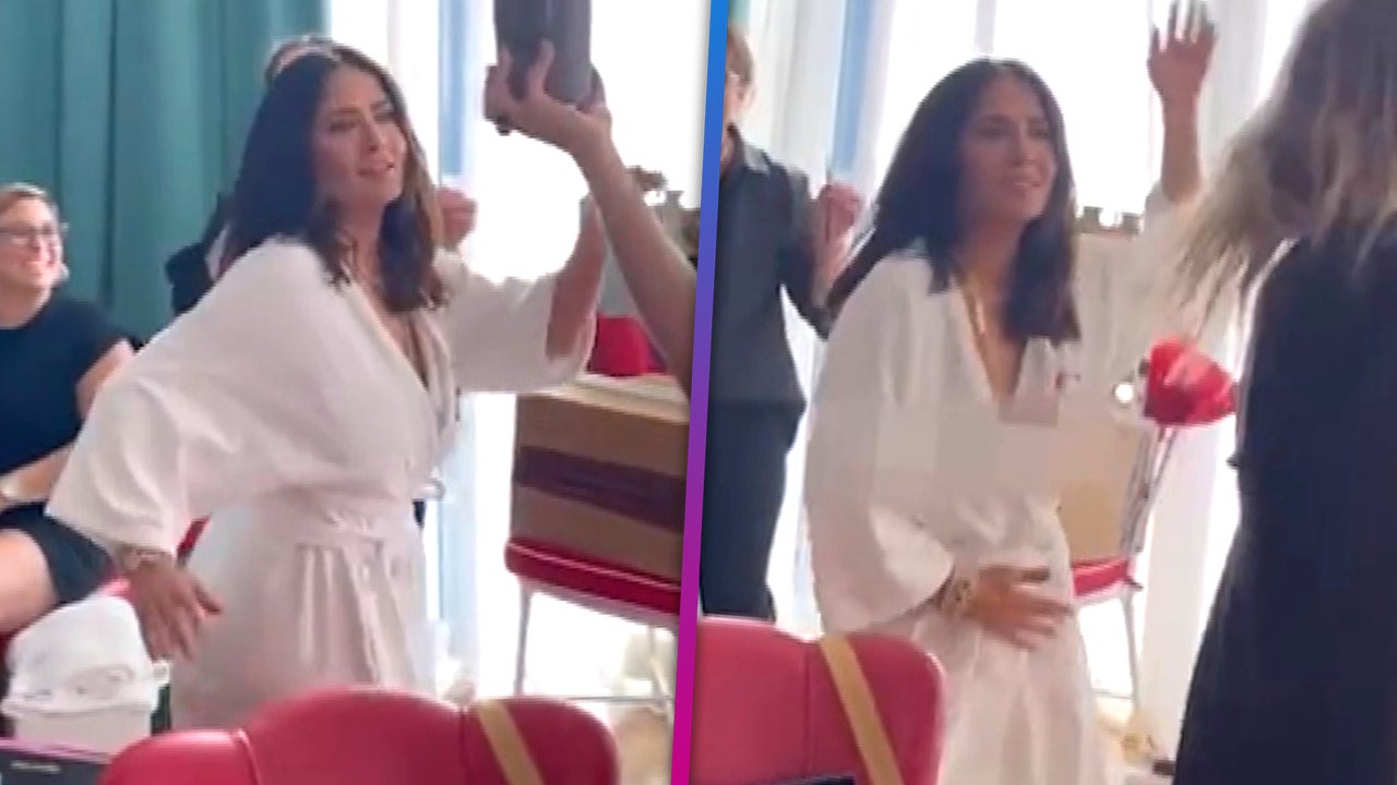 Salma Hayek Shares Video of Herself Dancing in a Bathrobe With Multiple ...