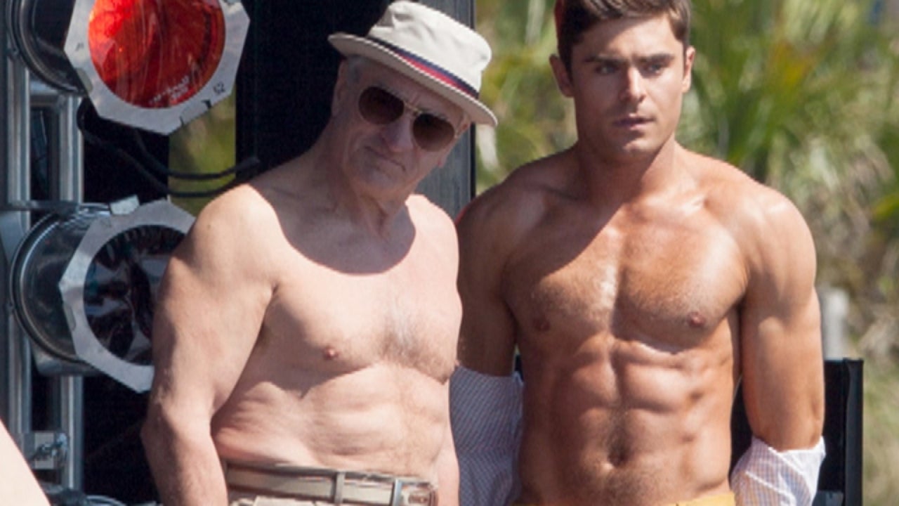 Shirtless Zac Efron and Robert DeNiro Flex-Off On Set of New Movie!