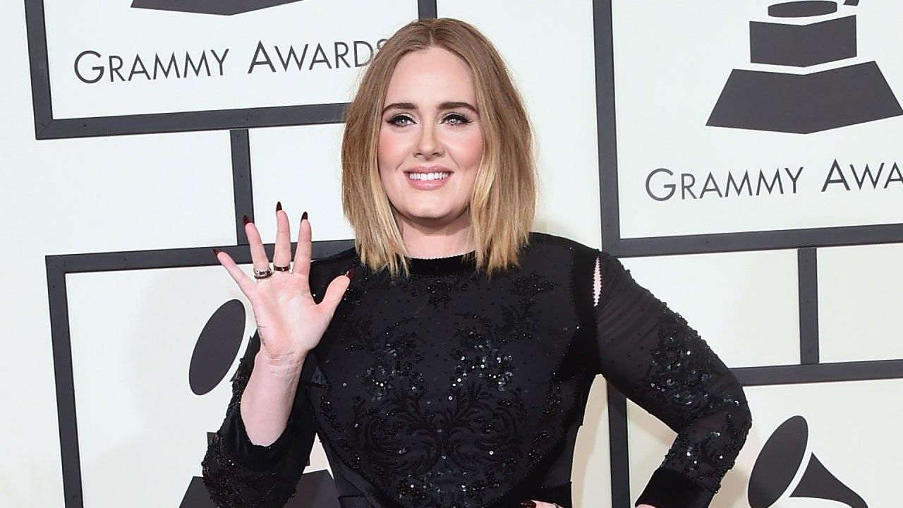 Adele Stuns on First GRAMMYs Red Carpet in 3 Years