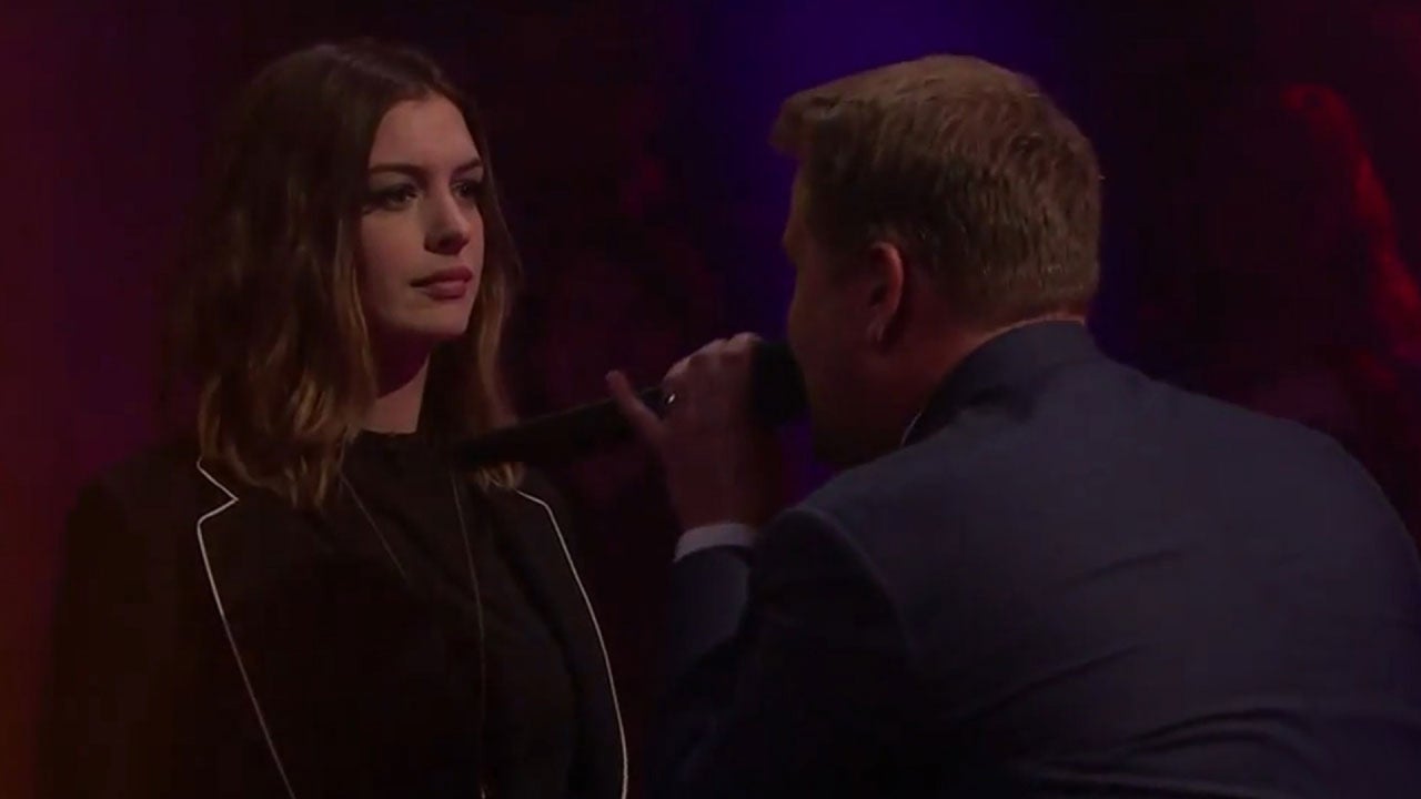 Anne Hathaway Slays in Hilarious Rap Battle Against James Corden ...