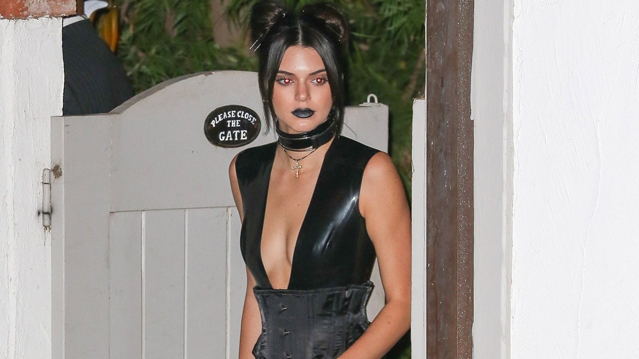 Kendall Jenner Rocks Major Cleavage In Sexy Goth Costume For Kylie