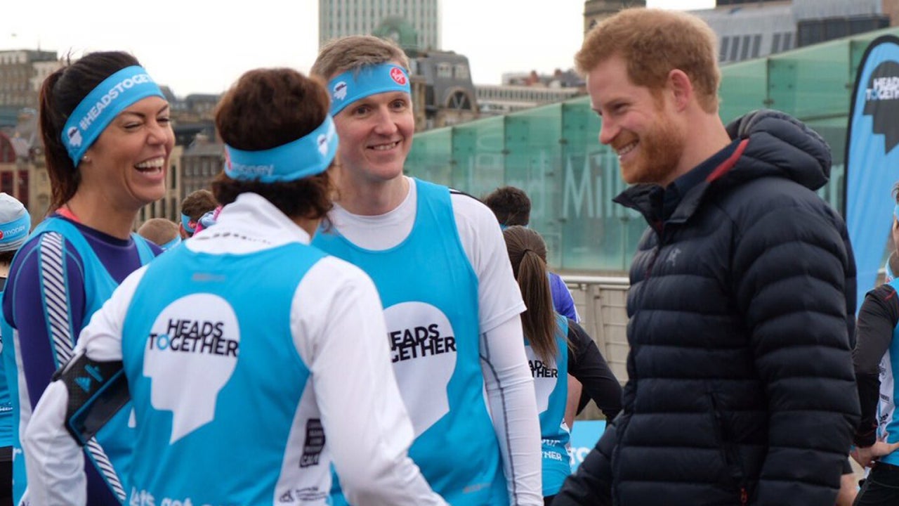 Prince Harry Cheers on Marathon Runners in Training