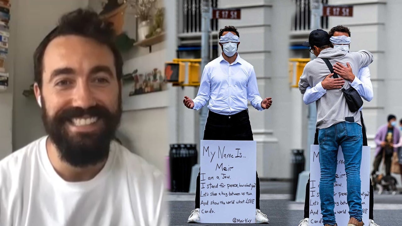 Blindfolded Jewish Man ‘Standing for Peace’ Gives Out Free Hugs (Exclusive)