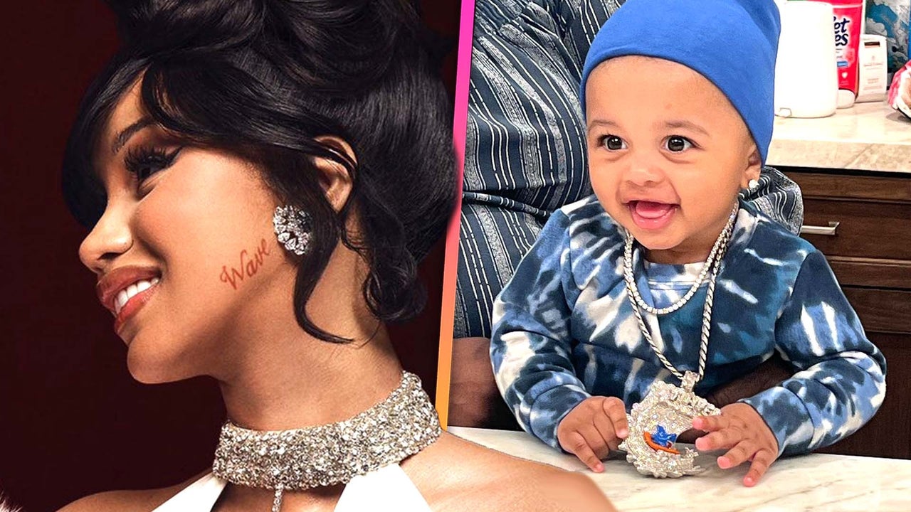 Cardi B Shows Off Face Tattoo of Her Son Wave's Name